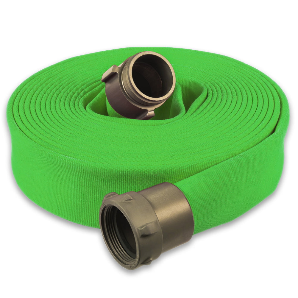 Green 1-1/2" Single Jacket Fire Hose (NPSH) Aluminum– Fire Hose Store